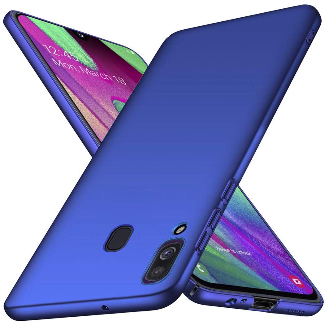 HUOCAI for Samsung A40 Case Slim Fit Ultra Thin Hard Plastic Matte PC Shockproof Protection Cover Phone Case for Samsung Galaxy A40 (Blue)