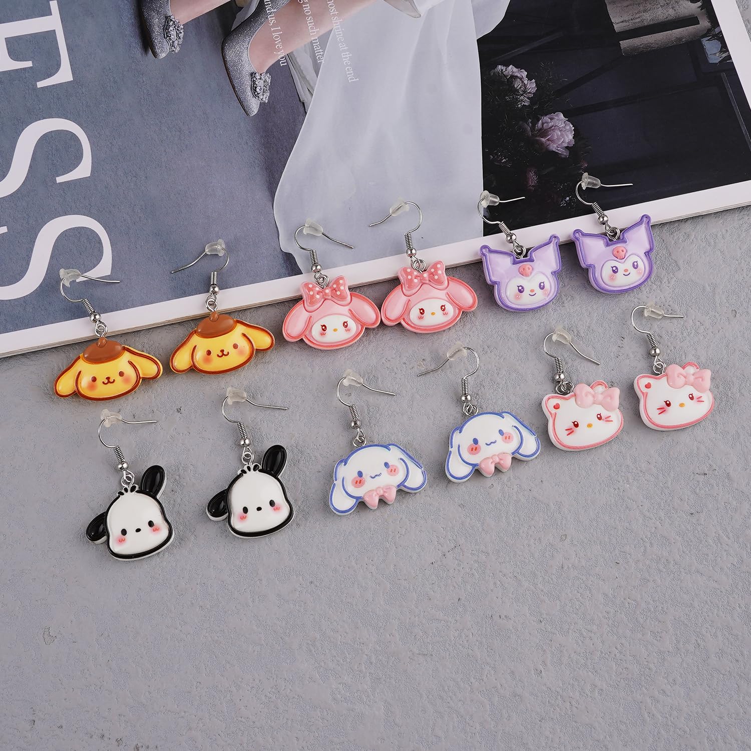 Kitty Earring Kitty Earring Jewelry 4-6 pcs Kitty Charm Pendant Earring Kitty Jewelry for Women (earring-01)