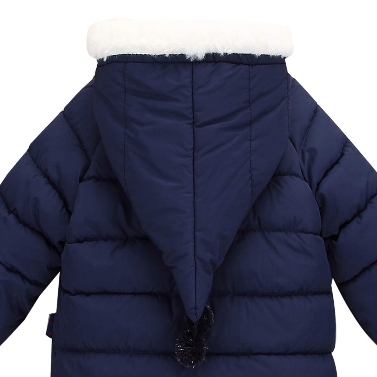 Happy Cherry Baby Winter One Piece Snowsuit with Hood Gloves Zipped Toddler Padded Sleepsuit Navy