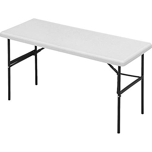 Iceberg IndestrucTable Classic Folding Table, Indoor or Outdoor, 300 lbs Capacity, Platinum Granite, 24" W x 60" L