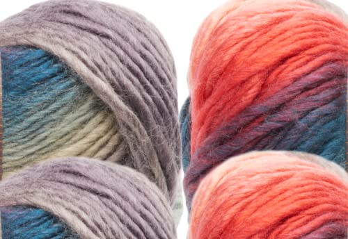 Lion Brand Landscapes Yarn - 6 Pack with Pattern Cards in Color (Harvest Moon)