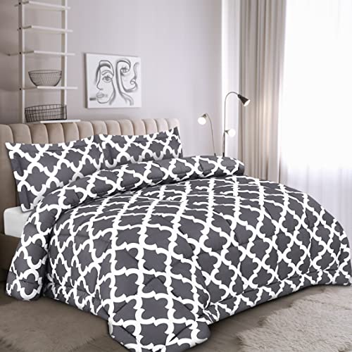 Utopia Bedding California King Comforter Set (Cal King, Grey) with 2 Pillow Shams - Luxurious Brushed Microfiber - Down Alternative Comforter - Soft and Comfortable - Machine Washable