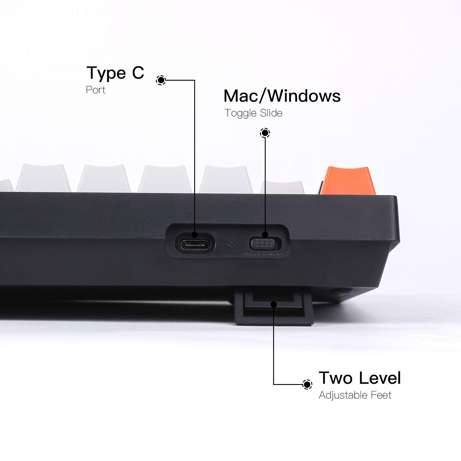 Keychron C1 Mac Layout Wired Mechanical Keyboard, Gateron G Pro Blue Switch, Tenkeyless 87 Keys ABS keycaps Computer Keyboard for Windows PC Laptop, White Backlight, USB-C Type-C Cable