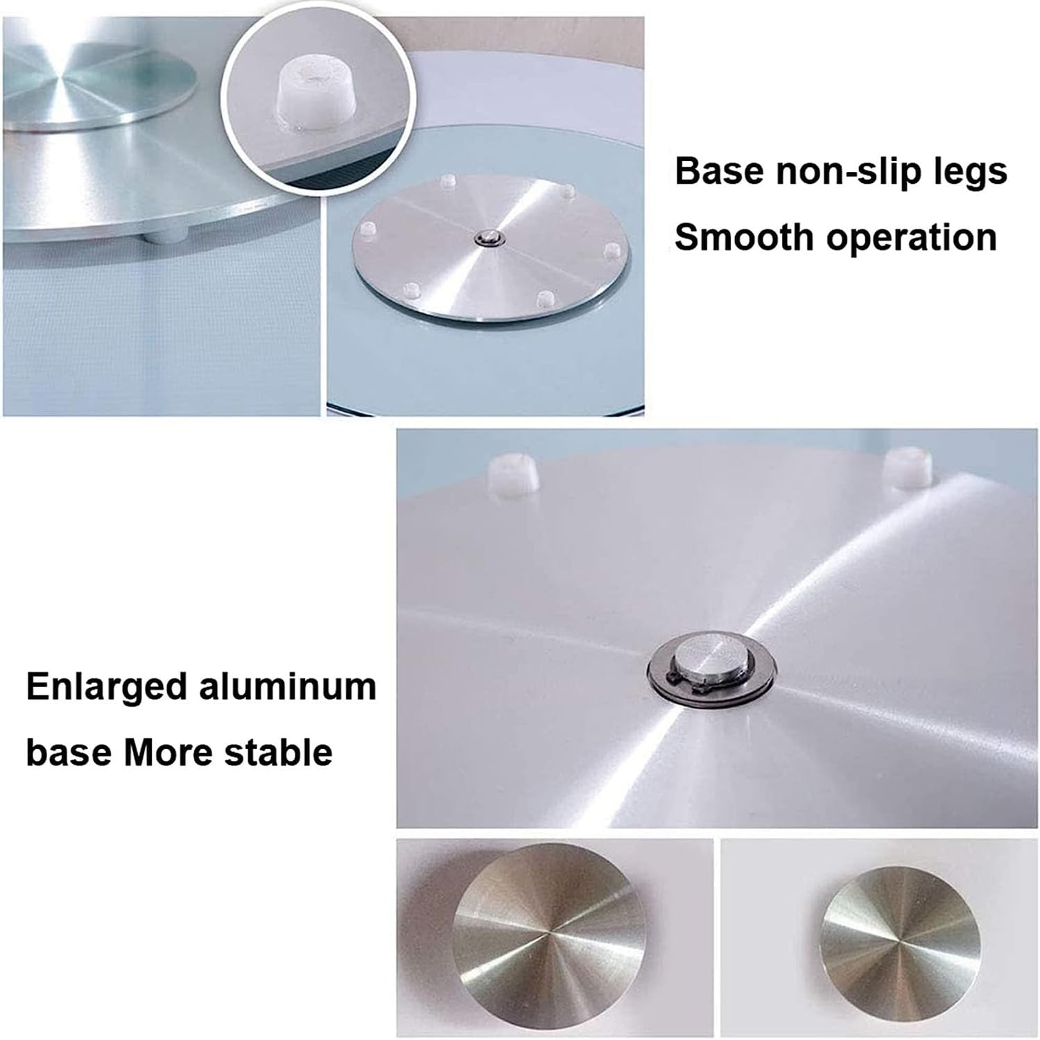 Large Lazy Susan for Table Tempered Glass Rotating Tray Round Tabletop Rotating Tray with Swivel Assist System Silent & Smooth Spin Diameter 30inch