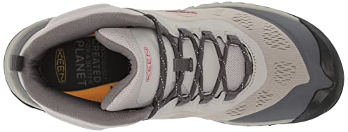 KEEN Men's NXIS Speed Mid Height Vented Hiking Boot, Drizzle/Red Carpet, 11