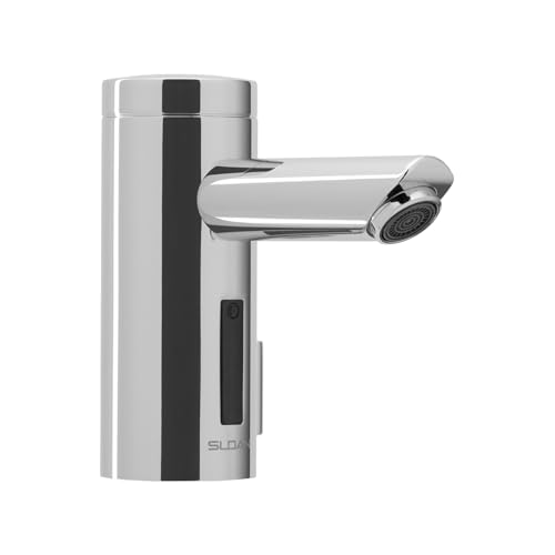 Sloan Optima EAF-250-ISM Sensor Activated Touch-Free Faucet, Commercial Grade with Mounting Hardware, Integrated Side Mixer - 0.5 GPM Battery-Powered Deck-Mounted Mid Body, Polished Chrome, 3335061