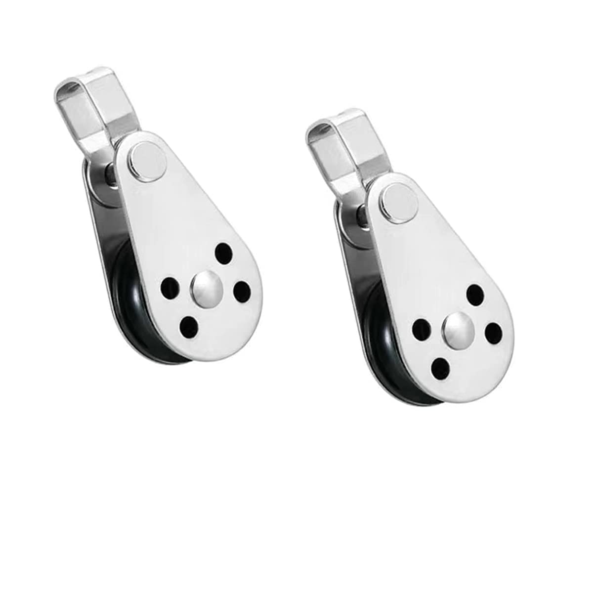 Lsahyong 4PCS Stainless Steel 316 Pulley Blocks Rope Runner Boat Accessories Canoe Anchor Trolley Kit for 2mm to 8mm Rope
