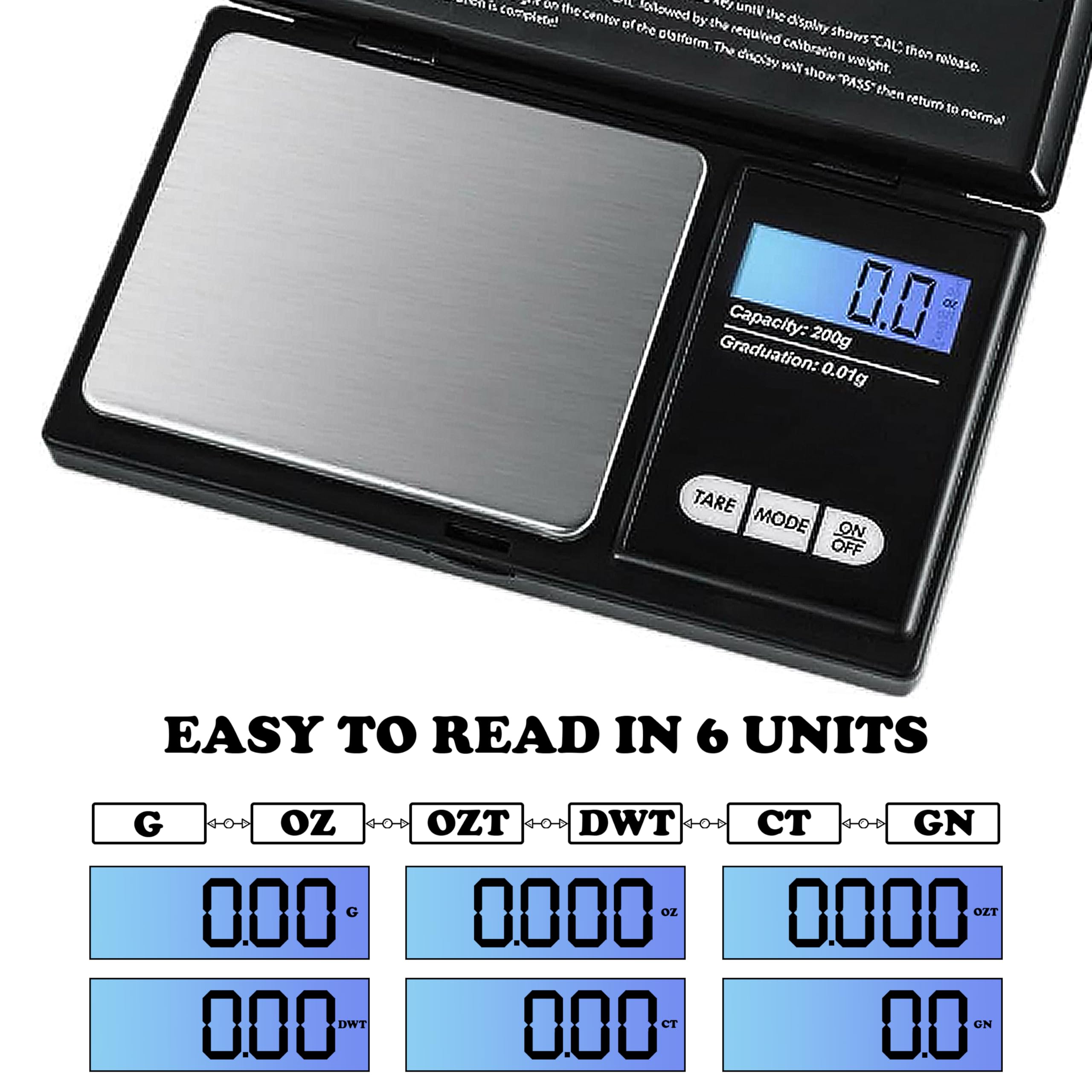 IMPORTUNK Scale Digital Pocket Scale,200g x 0.01g,Digital Grams Scale, Food Scale, Jewelry Scale Black, Kitchen Scale