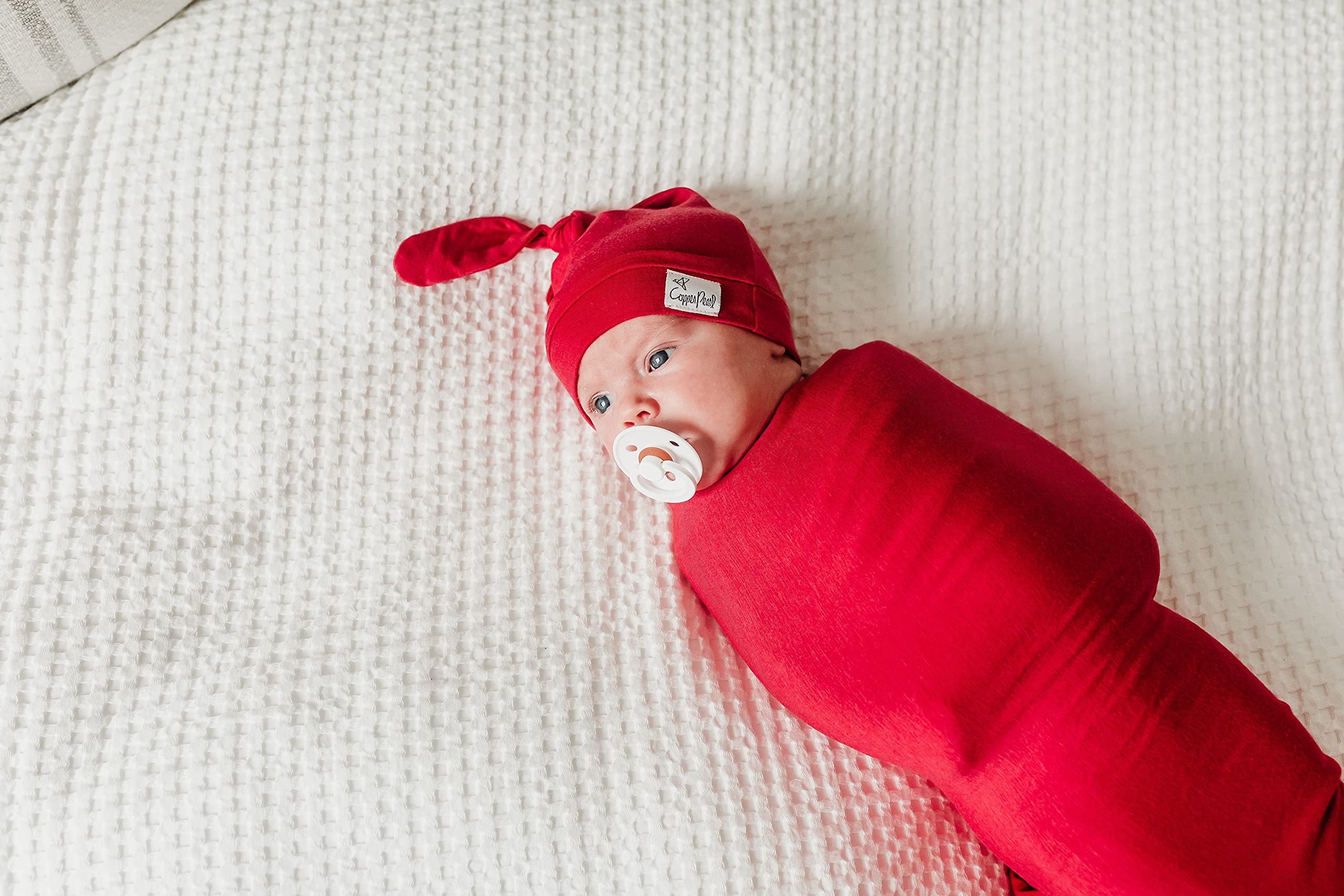 Large Premium Knit Baby Swaddle Receiving Blanket "Mara" by Copper Pearl