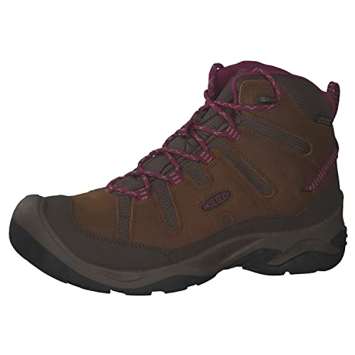 KEEN Women's Circadia Mid Height Comfortable Waterproof Hiking Boots, Syrup/Boysenberry, 12