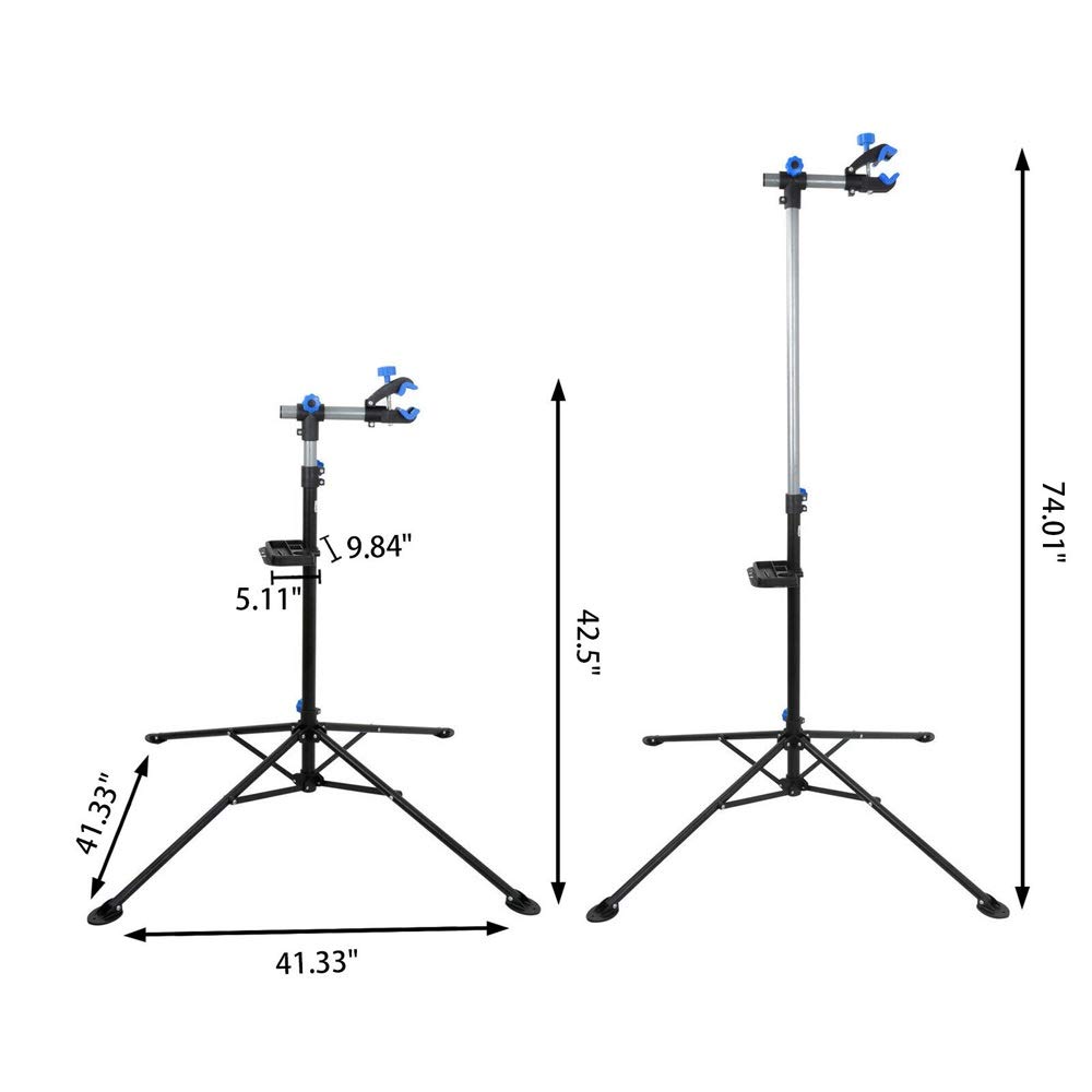 Hype Bike Repair Stand Adjustable w/Max 74" Telescopic Steel Arm Bicycle Rack