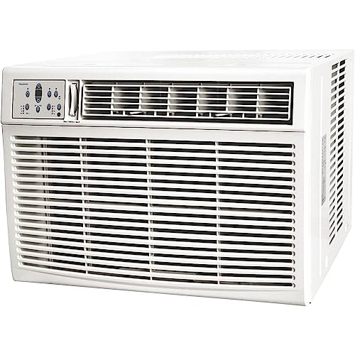 Keystone 18,000 230V Window Air Conditioner, 16,000 BTU Supplemental Heating, Sleep Mode, Remote Control, 24H Timer, AC for Rooms up to 1000 Sq. Ft., KSTHW18A, 18000, White
