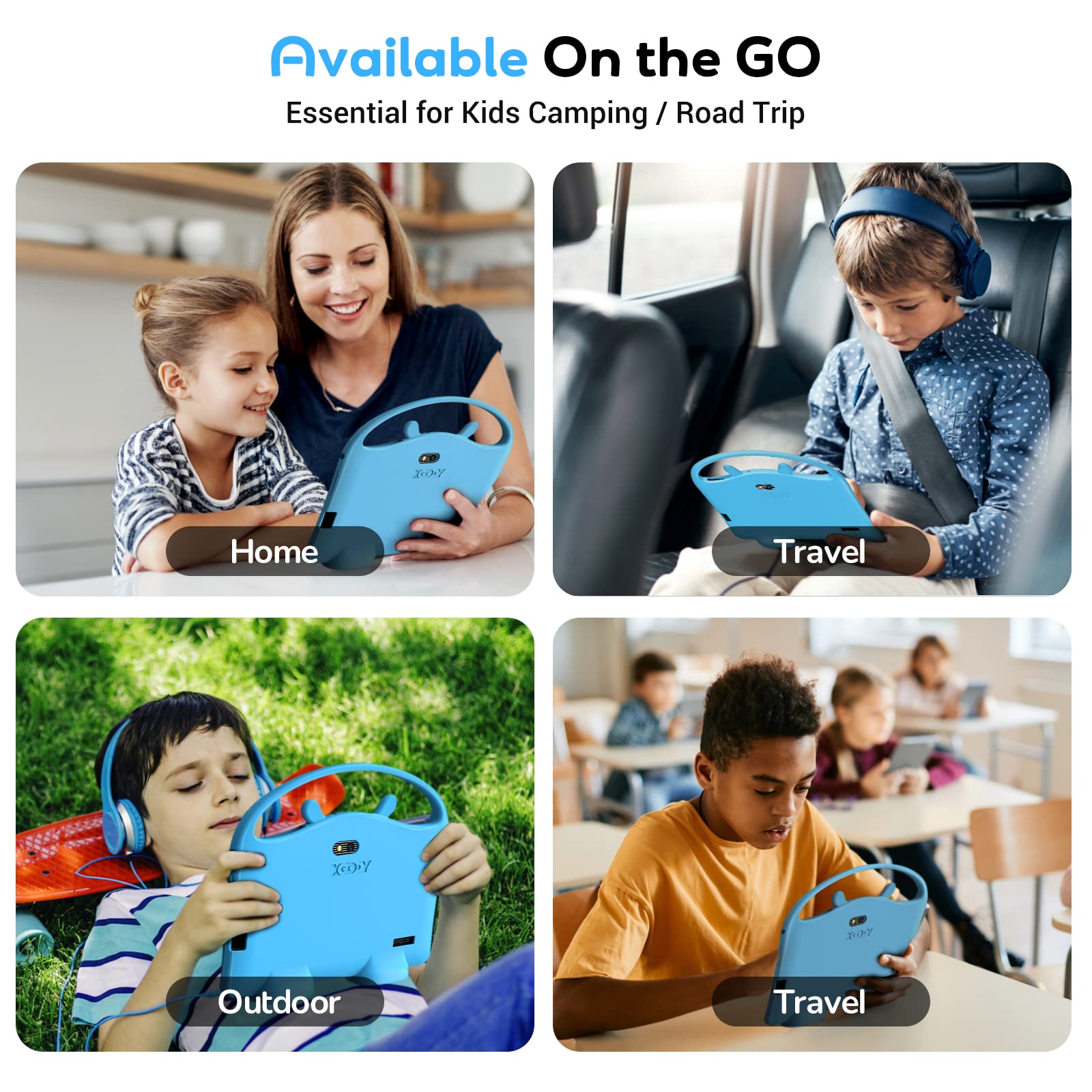 Kids Tablet, 7 inch Tablet for Kids 4GB RAM 64GB ROM, Android 12 Toddler Tablet with WiFi, Bluetooth, Parental Control, Dual Camera, Shockproof Case, YouTube Netflix, Children Tablet for Toddlers