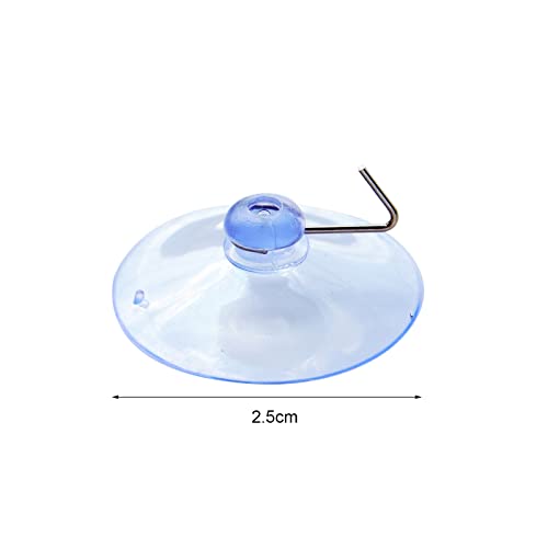 Smalibal 20Pack Clear Suction Cups with Hooks PVC Plastic Transparent Sucker Hanger for Daily Home Decoration and Organization Transparent