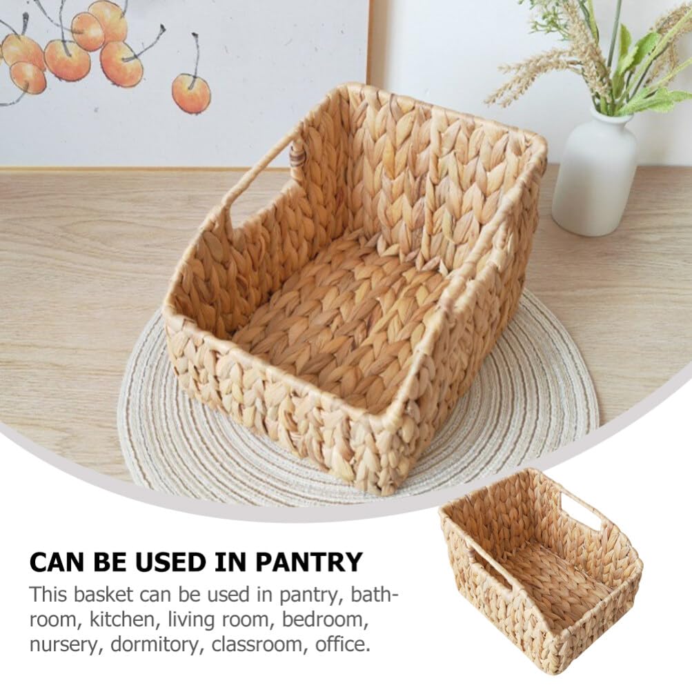 ibasenice Magazine small cabinet magazine storage holder multipurpose wicker table basket bread basket decorative storage basket bread container basket home field Toy finishing basket