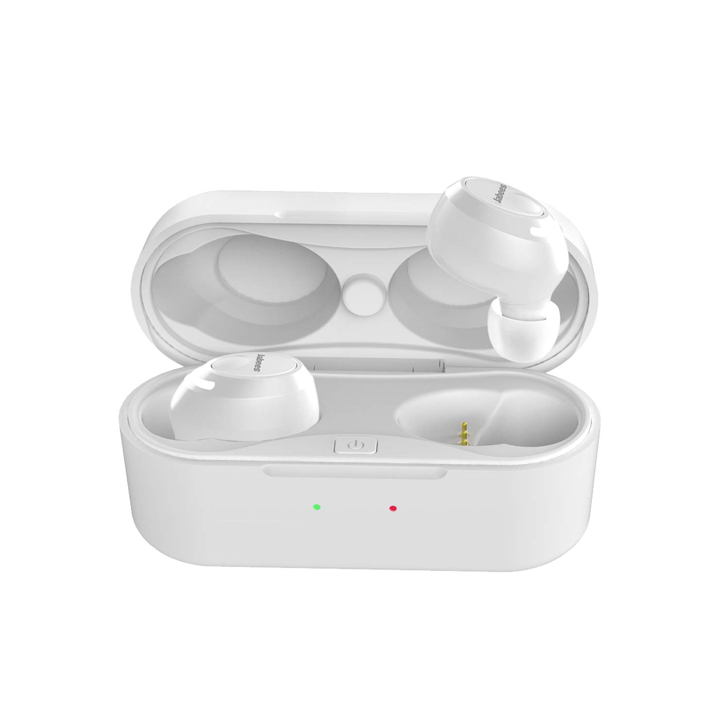 Jabees True Wireless Earbuds, Firefly Pro Sweatproof IPX5 Sport Earphones w/Intelligent Power Switch System,18 Hours Music,Qi-Enabled Wireless Charging Transparency Mode Compatible w/iPhone 11