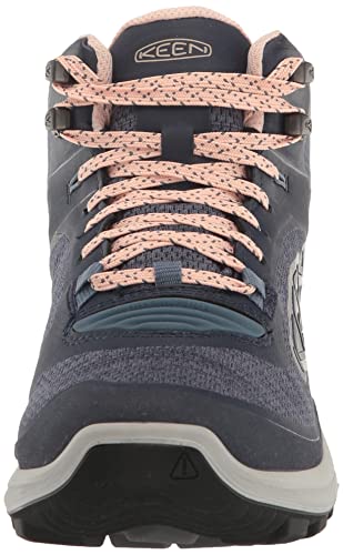 KEEN Women's Terradora Flex Mid Height Waterproof Hiking Boots, Vintage Indigo/Peachy, 6.5