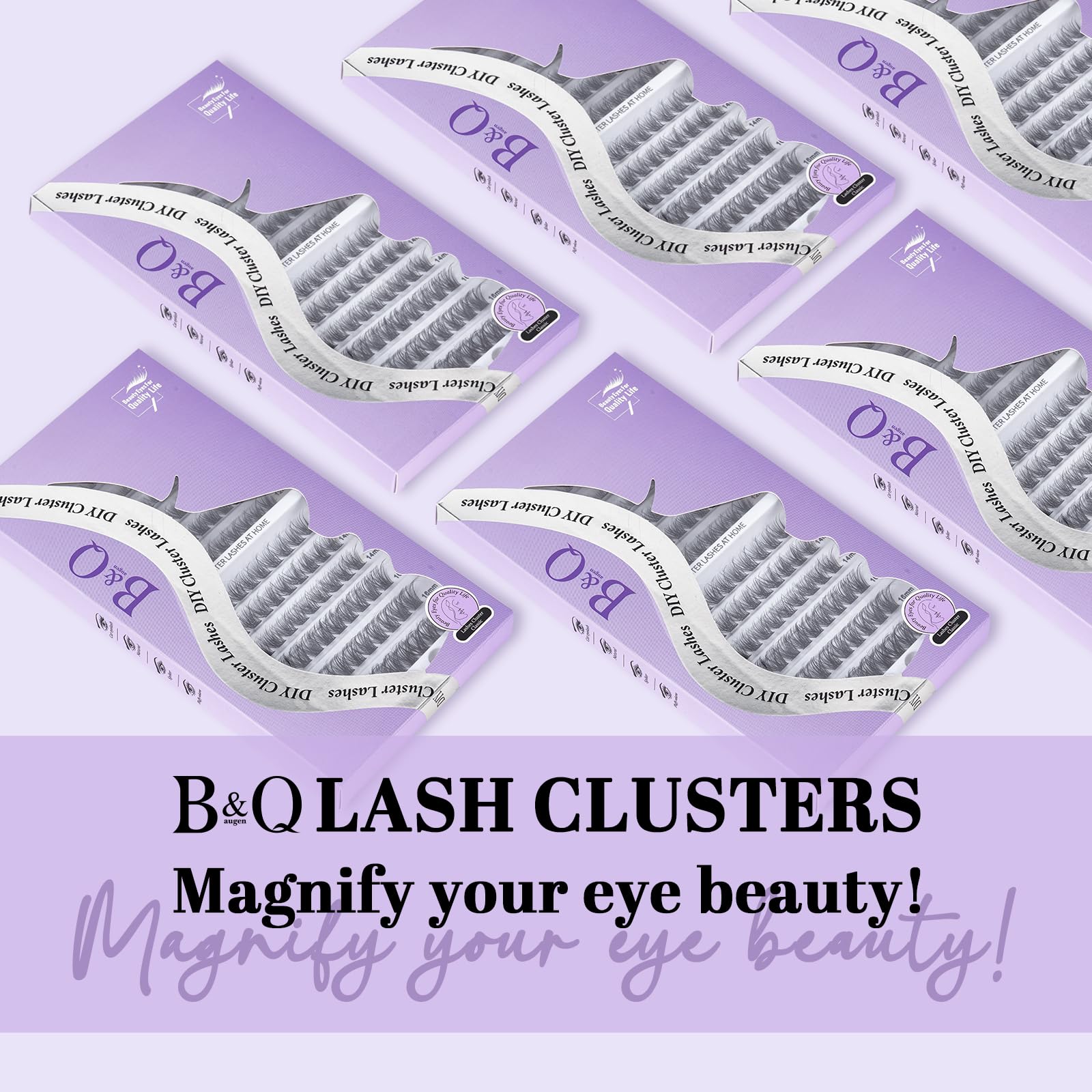 Lash Clusters 144PCS Volume Individual Lashes 8-18mm B&Q Eyelash Clusters Diy Cluster Eyelash Extensions Wispy Cluster Lashes Beginner Eyelash Extension Long Lasting Lashes Wispy(DTFD-Classic)