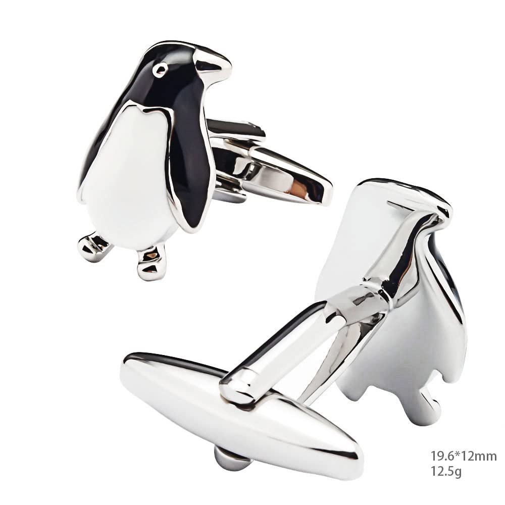 Men's tie Clip Cufflinks Penguin Cufflinks Epoxy Enamel Cufflinks Men's French Shirt Cufflinks