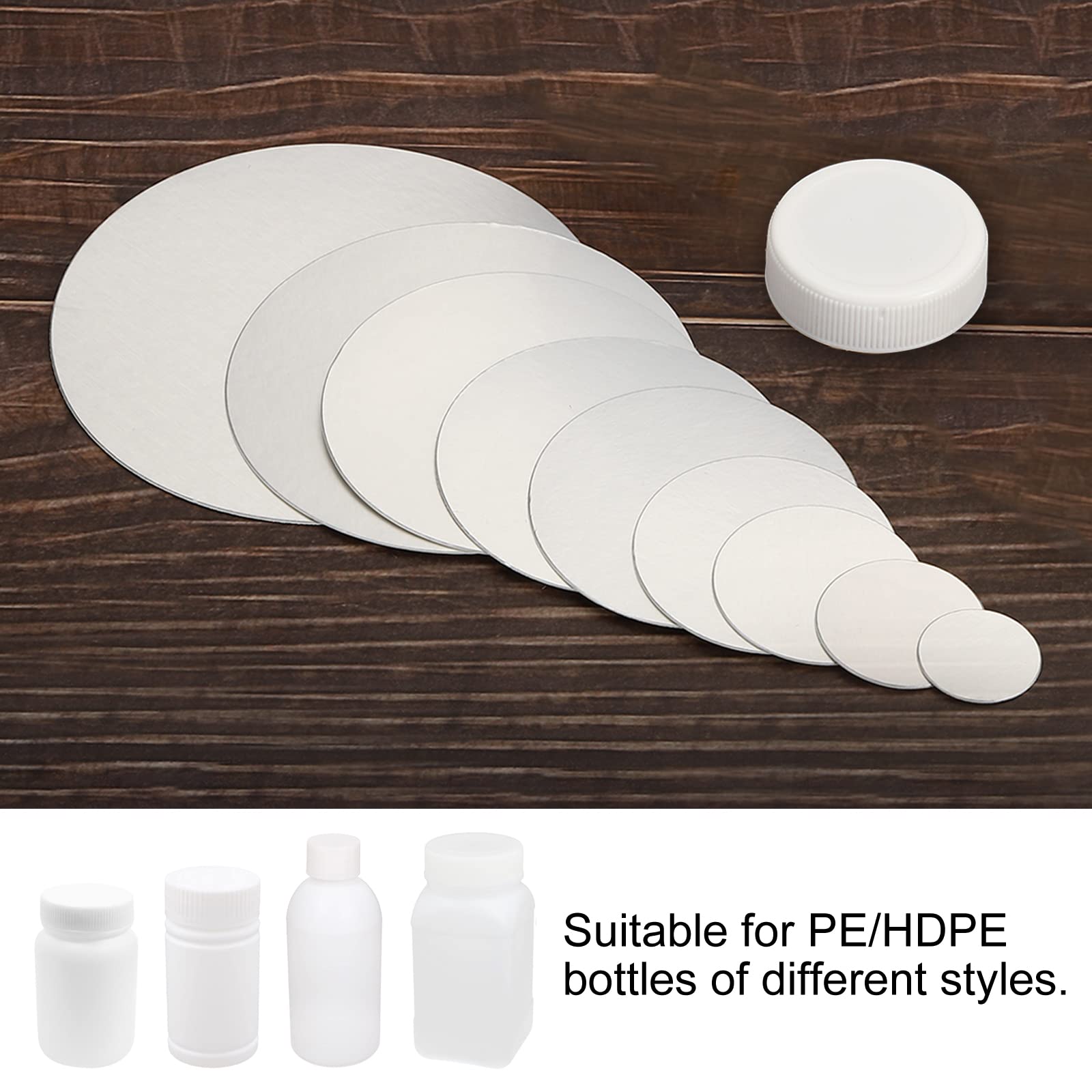 PATIKIL 38mm/1.5" Aluminum Foil Cap Liner, 150 Pack Resistant Tamper Induction Heat Sealer Sealing Liners for PE Plastic Bottle Jar Lid