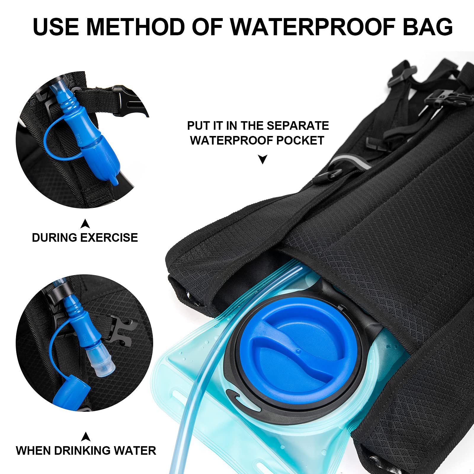Hydration Backpack with 2L Water Bladder for Men & Women Suitable for Festivals, Raves, Hiking, Biking, Climbing, Running, Outdoors and More (Holographic - Purple)