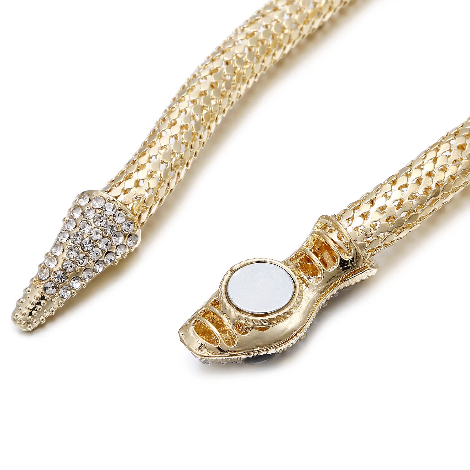 LUREME Flexible Bendable Snake Necklace Adjustable Snake Collar Choker Necklace Snake Waist Chain for Women (nl006311-1)