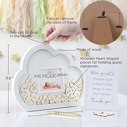Kate Aspen Baby Shower Guest Book Cloud Frame Guestbook Alternative, One Size, White