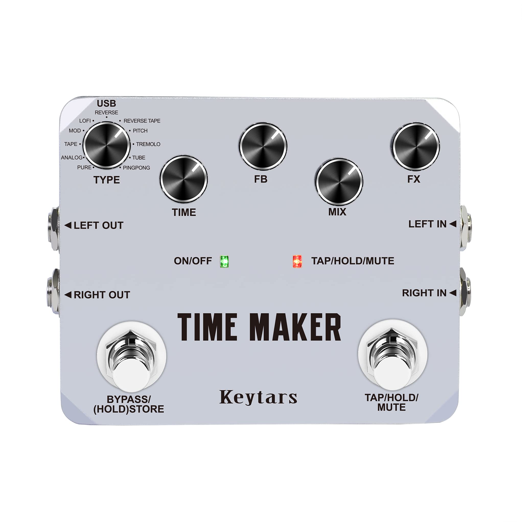 Keytars Time Maker 11 Types of Ultimate Delay Bass Guitar Effect Pedal with Tap Tempo True Bypass âŚ