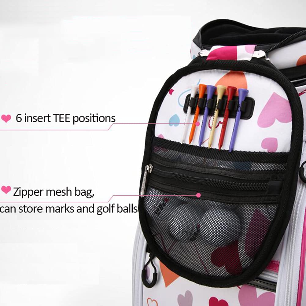 JUNZ Women Golf Bag,5-Way Divider LargeCapacity Golf Cart Bag,Portable Golf Travel Bag with Rollers,Rain Cover Included