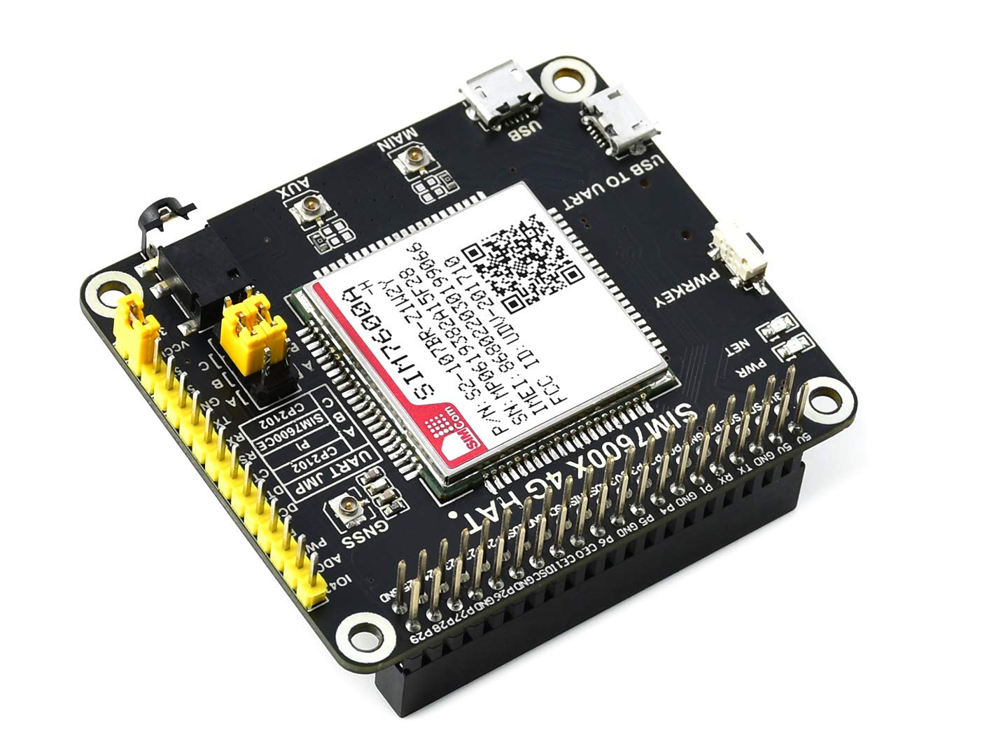 Ingcool 4G / 3G / GNSS HAT Compatible with Raspberry Pi 4B/3B+/3B/2B/Zero/Zero W/Zero WH,Jetson Nano Based on SIM7600A-H 4G Support LTE CAT4 for Downlink Data Transfer,4G Connection etc