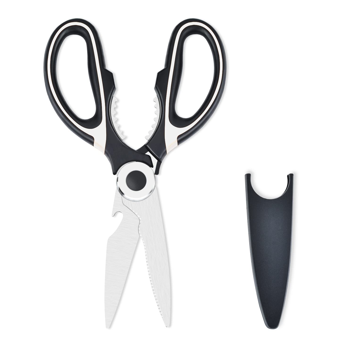 Kitchen Scissors,Kitchen Shears,Poultry Shears,Heavy Duty Cooking Scissors, Multi-Purpose Kitchen Shears with Cover for Poultry, Meat, Herb Cutting, Stainless Steel