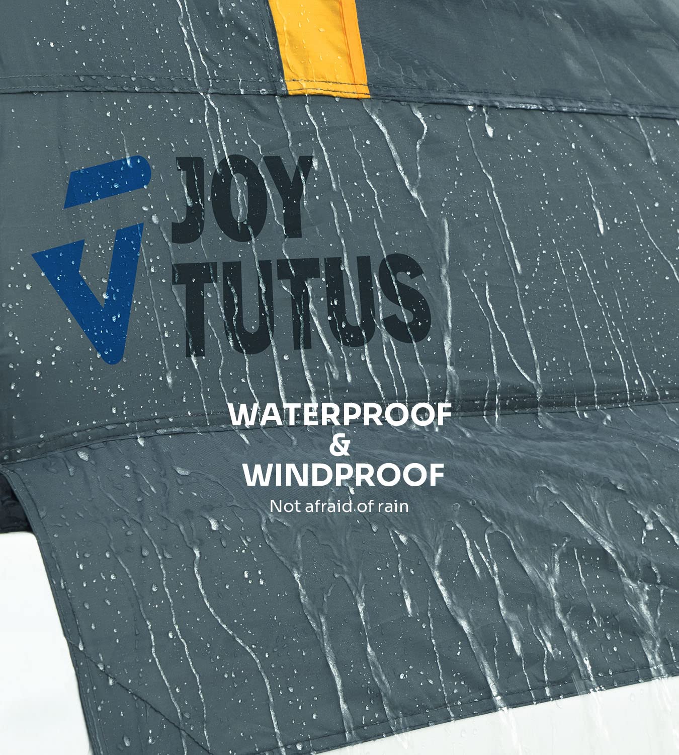 JoyTutus Pickup Truck Tent 2.0, Waterproof PU2000mm Double Layer for 2 Person, Portable Truck Bed Tent with Rainfly, 5.5'-6' Camping Preferred - Orange