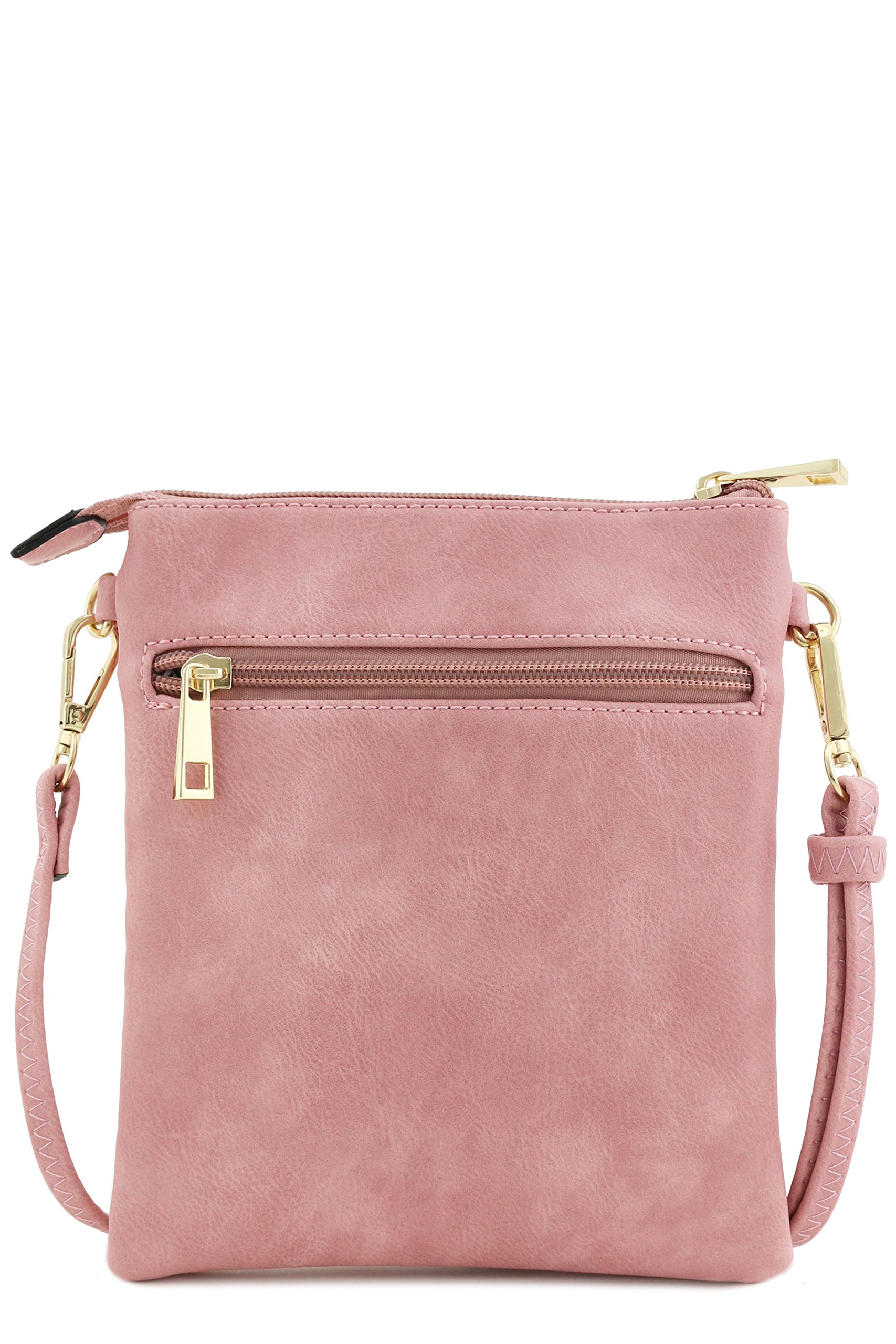 Isabelle Functional Multi Pocket Crossbody Bag (Dusty Pink)