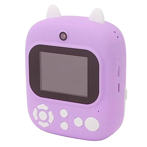 jerss Childrens Digital Camera 6 Filter Effects Face Recognition Auto Print Digital Camera 1080P ABS Home Silicone for Children (Purple)