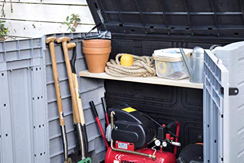 Keter Store-It-Out Ace 4.75 x 2.7 Foot Resin Outdoor Storage Shed with Easy Lift Hinges, Perfect for Trash Cans, Yard Tools, and Pool Toys - Bin Opening Kit Included
