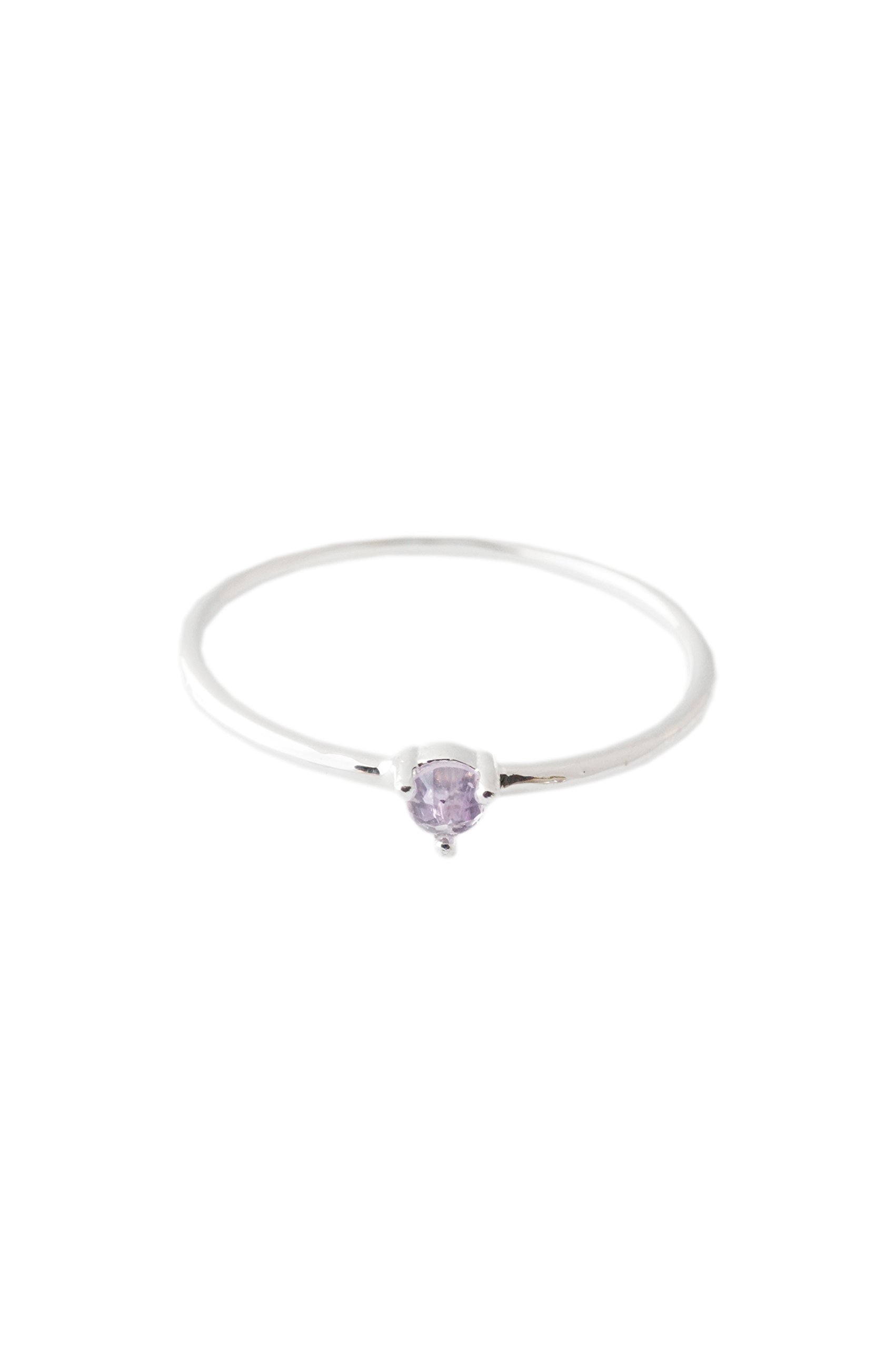 Honeycat Purple Amethyst Crystal Point Ring in Gold, Rose Gold, or Silver | Minimalist, Delicate Jewelry (Silver, 7)