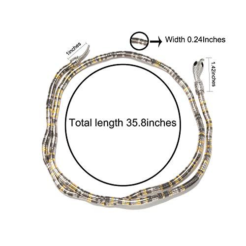 KEHAWK Bendable Punk Snake Necklace Choker Adjustable Snake Bracelet Flexible Wrap Collar Multi-Purpose Medusa Hollween Jewelry for Women (Sliver)