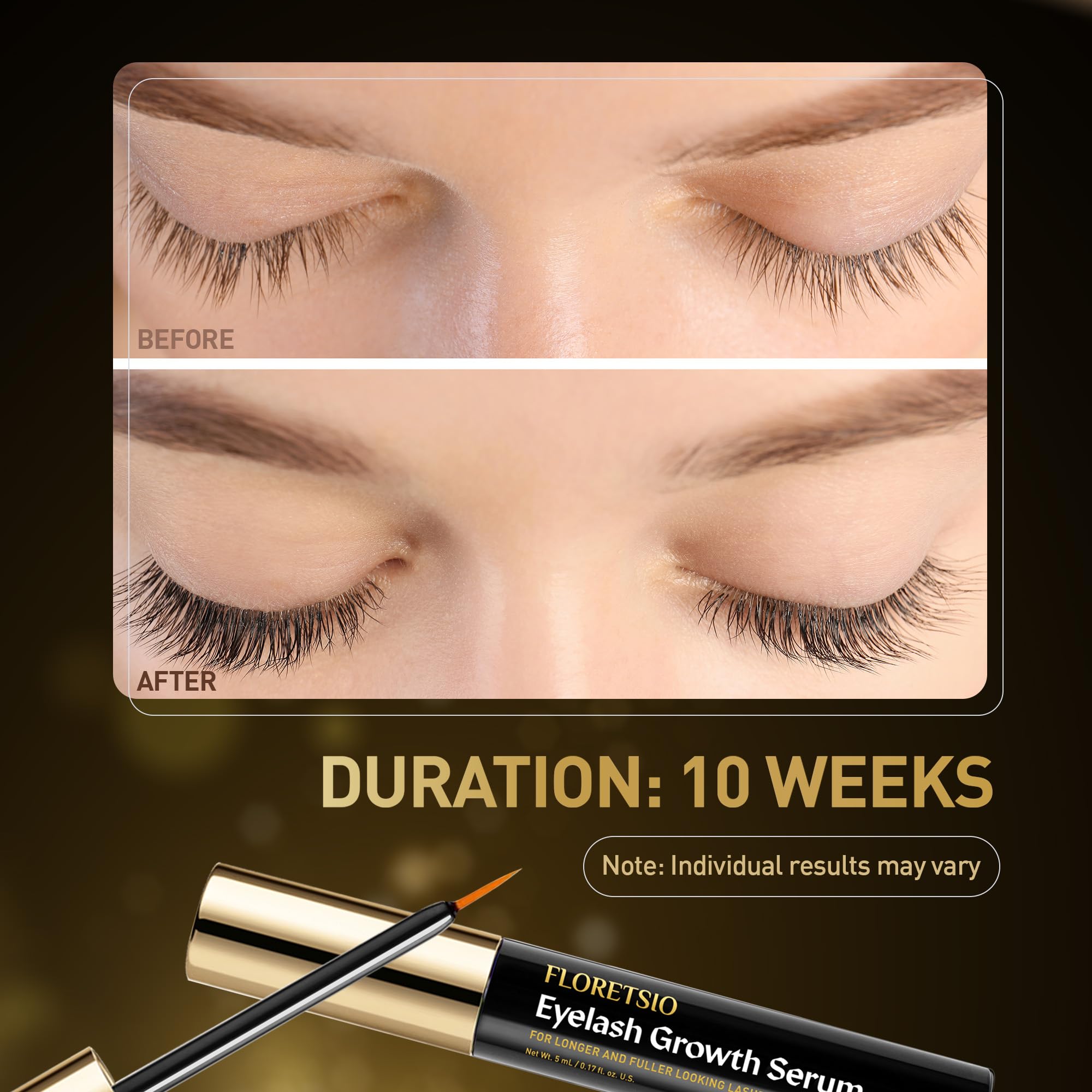 Lash Serum for Eyelash Growth & Enhancing: 0.15 OZ Irritation-Free Eyelash Growth Serum for Longer Thicker and Fuller Looking Natural Lashes & Lash Extensions