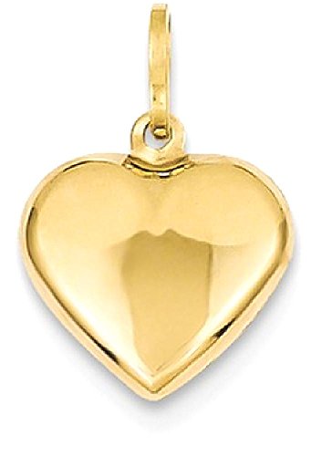 IceCarats 14K Yellow Gold Heart Necklace Love Pendant Charm 15mm x 10mm Only