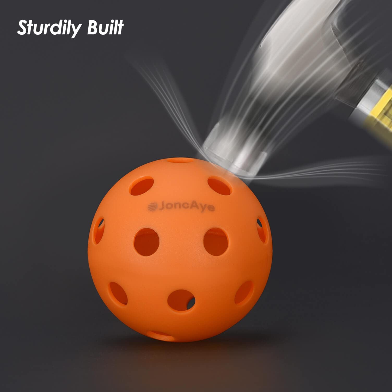 JoncAye Pickleball-Balls 6 Pack, Orange Indoor-Pickleballs USAPA Compliant, Pickle-Balls with Bag, Accessories for Pickleball-Paddle-Set, Gifts for Pickleball Lovers