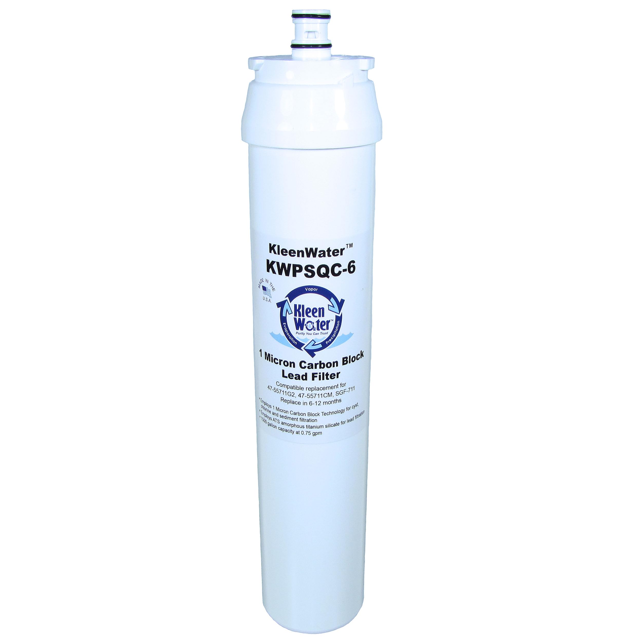 KleenWater KWPSQC-1-4-6 Water Filter Set, Includes Sediment Filter, Carbon Block Filter and Lead Removal Filter
