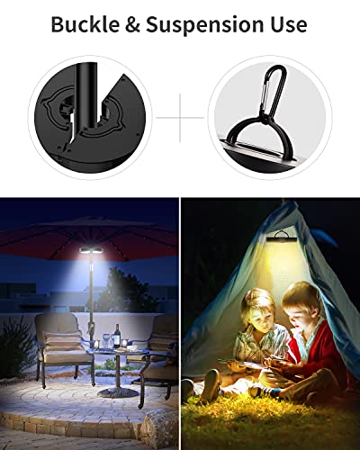 Patio Umbrella Light, Rechargeable Cordless Umbrella Lights 48 LED Lights 450 Lumens 3 Modes Umbrella Pole Light, 72 Hours Working Time Outdoor Patio Lights for Patio Umbrellas Camping Tent