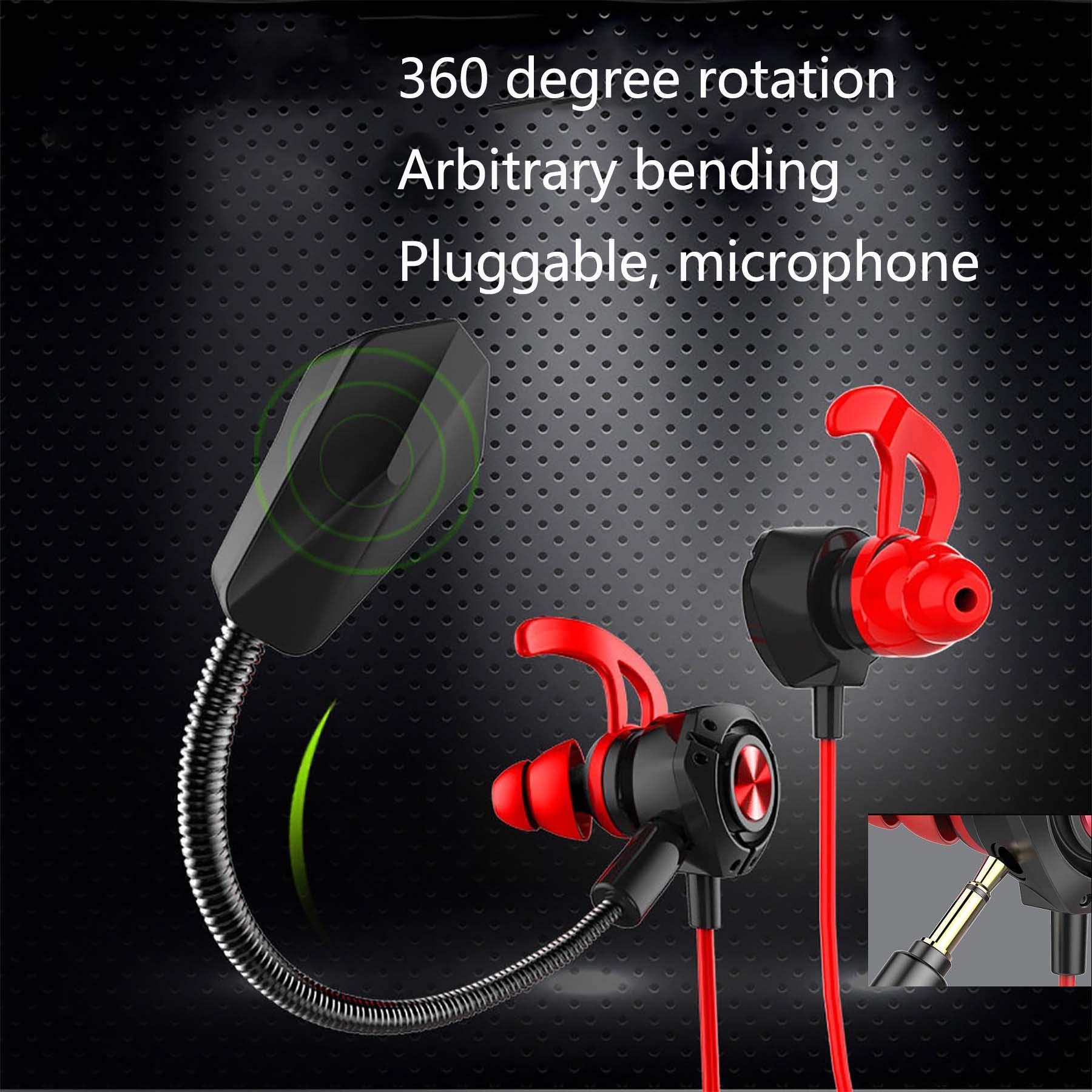 kai bao city Gaming Earbuds 3.5mm Jack with Microphone Headset with Detachable Mic Volume Control Headphone for Smart Phone PC Xbox One PS4 for iOS Android (Black 1)