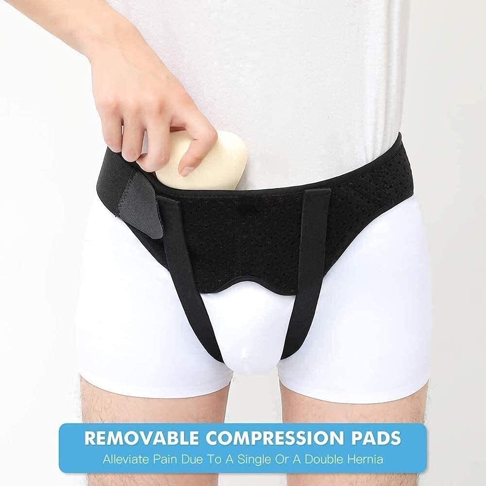 Inguinal Hernia Support Post Surgery Hernia Pain Relief Truss Brace for Single/Double Inguinal Or Sports Hernia with Two Removable Compression Pads Groin Straps Surgery Injury Recovery Hernia Belt