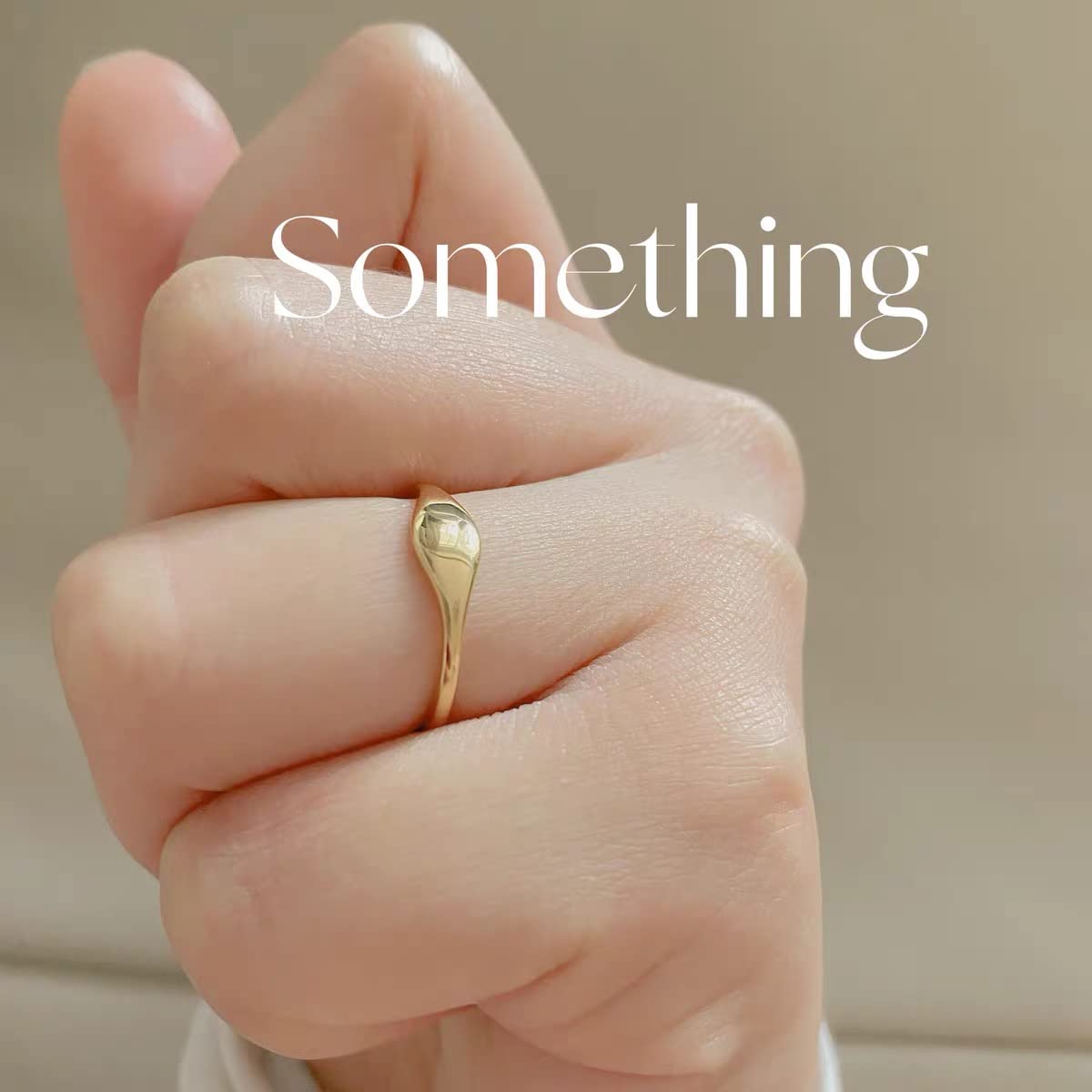 Kainier 1mm 14K Gold Plated Rings Stackable Arc Slim Signet Rings Thin Plain Statement Band for Women Pointer Finger Classic Ring Comfort Fit Size 5 to 10