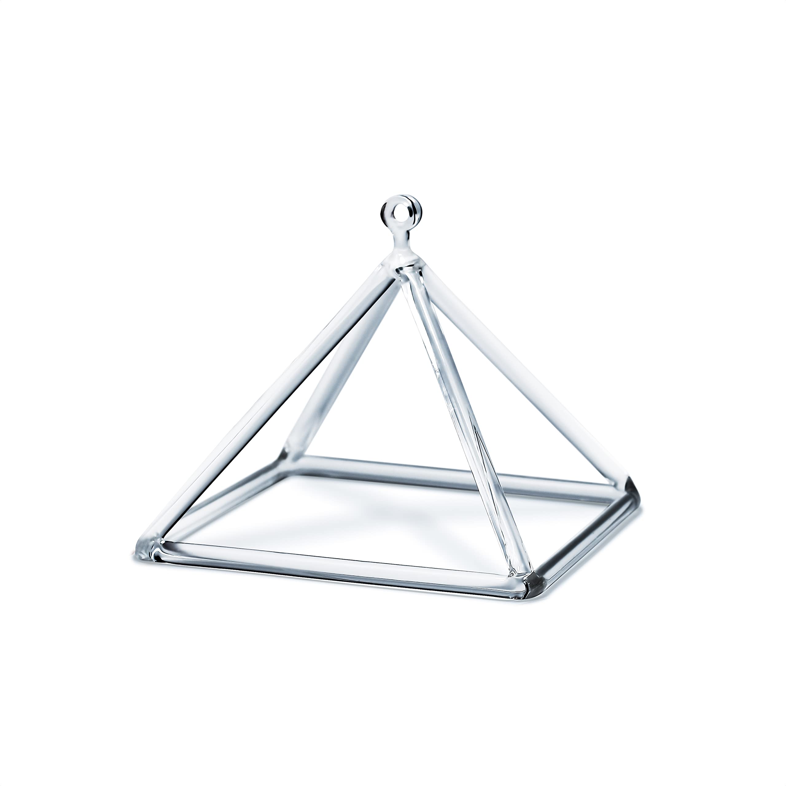 Joysense Quartz Crystal Singing Pyramid Clear 6 inch With Crystal Singing Bowl Striker and Carrying Case