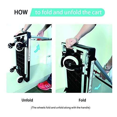 HWZQHJY Cart Flatform 300lb Capacity 4 Wheel Folding Platform Truck, 26" Length x 16" Width x 36" Height