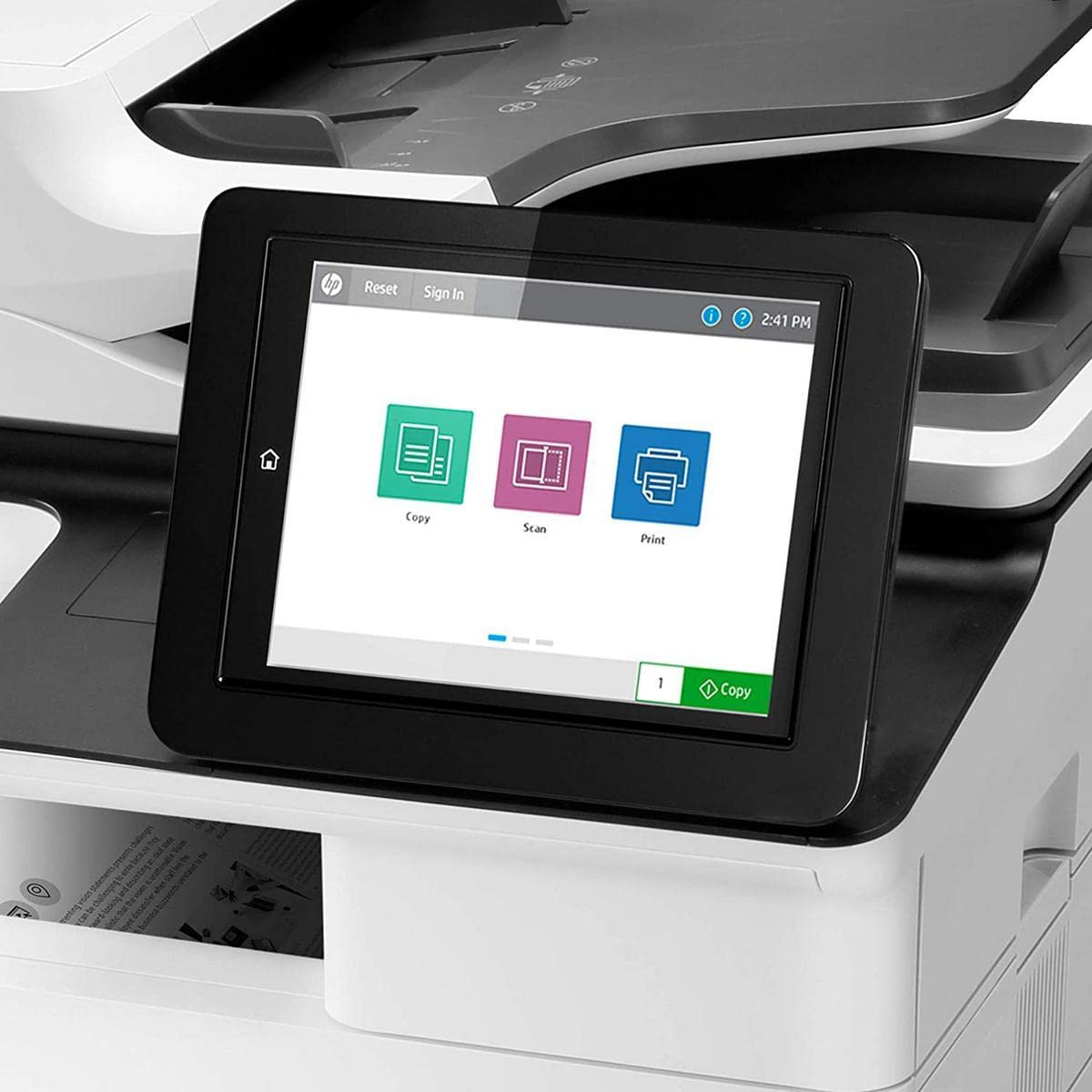 HP LaserJet Enterprise MFP M635h All-In-One Wireless Monochrome Laser Printer - Print Scan Copy Fax - 65 ppm, 1200 dpi, 8" Display, Auto Duplex Printing, 150-sheet ADF, Ethernet, Cbmou External Webcam