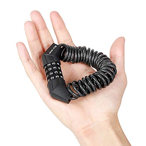 MengK Portable Bicycle Helmet Lock Mini Burglar Padlock Anti-Theft Helmet Lock for MTB Bicycle Motorcycle Electric Scooter Coded Lock Password Combination Lock