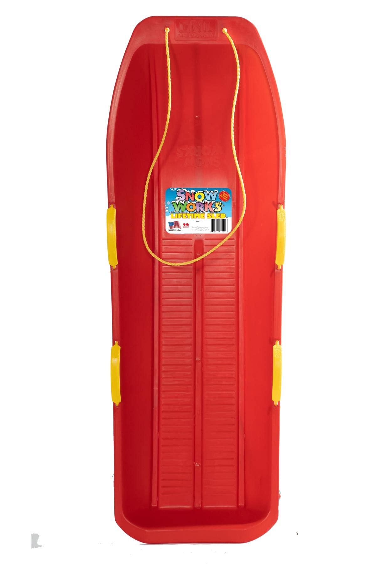 Lifetime Snow Sled Super Targa Two-Person 47" Toboggan, Heavy-Duty Plastic, Great for Downhill Winter Sledding (Red).